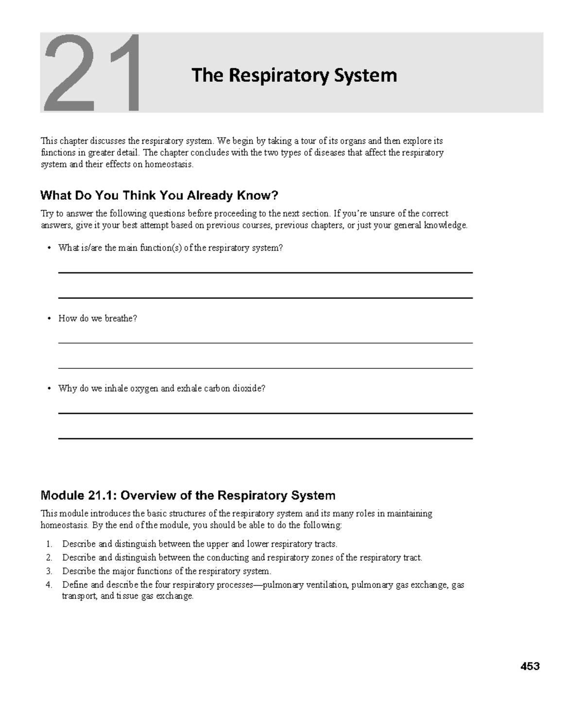 Chapter 21: The Respiratory System Active Learning Workbook - Studocu