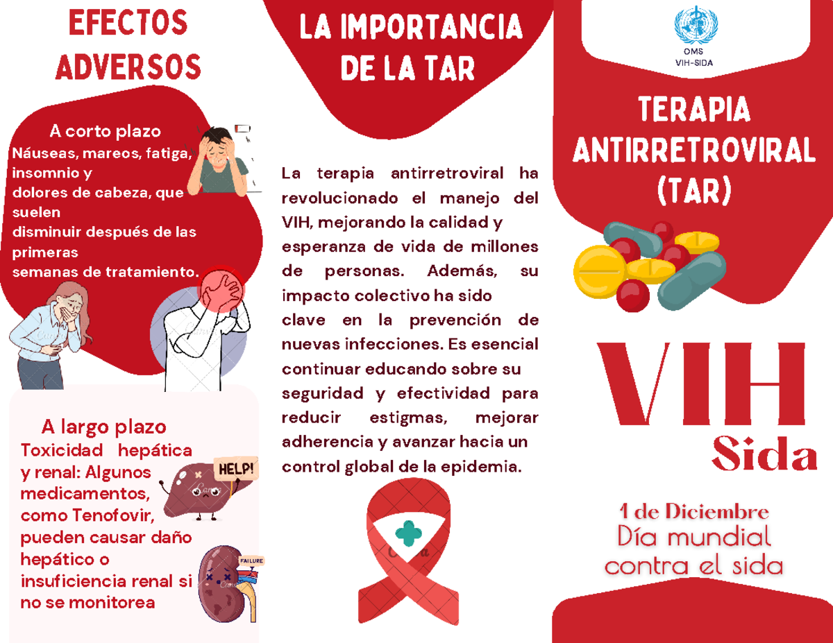 Tríptico VIH - trabajo - EFECTOS ADVERSOS La terapia antirretroviral ha ...