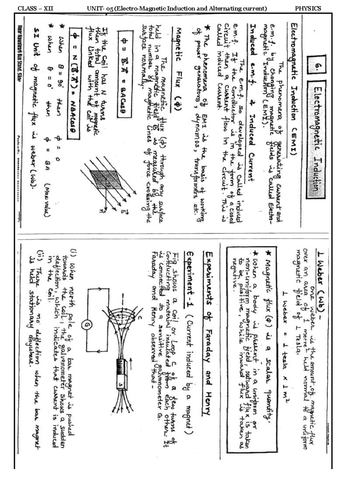 Electromagnetic Induction Notes - KD PHYSICS KD 9602498700 CLASS XII ...