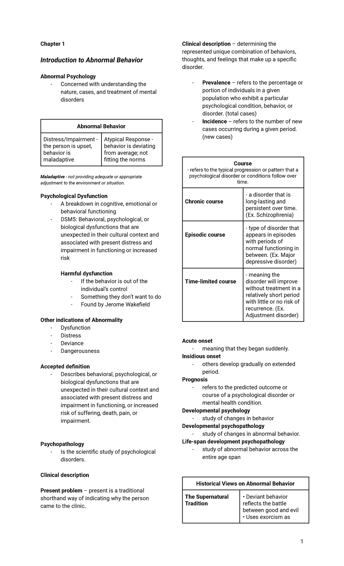 AB Psych - Midterms - Chapter 1 Introduction to Abnormal Behavior ...