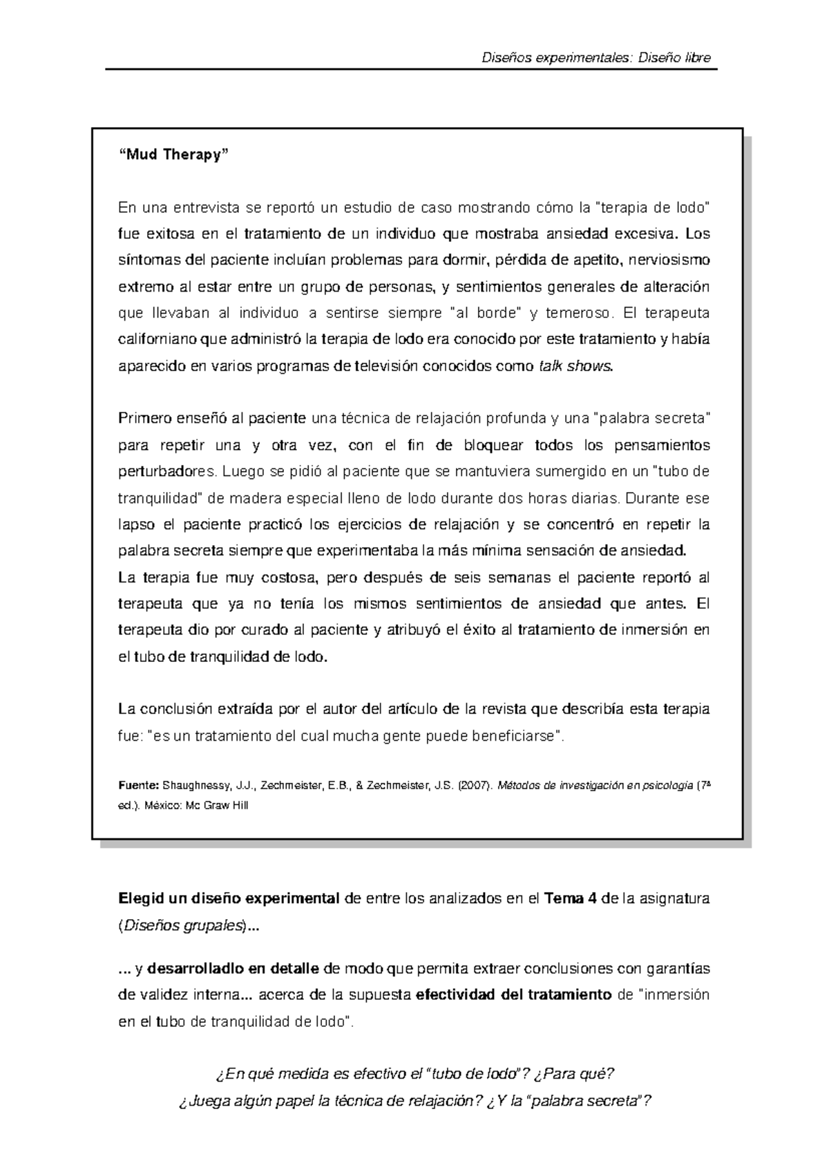 E8. Estudio de Caso: Efectividad de la Terapia de Lodo en Ansiedad ...