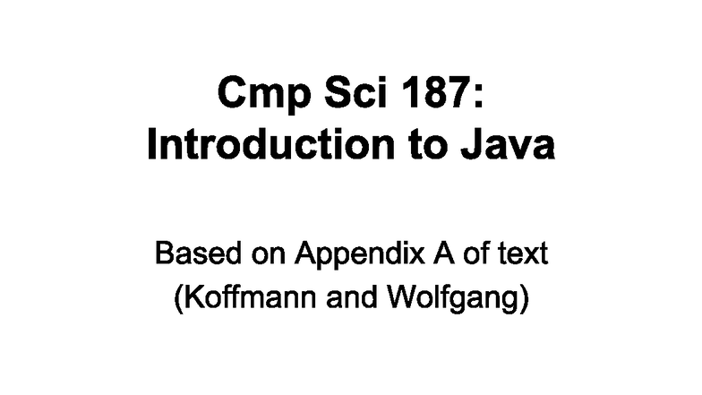 CTp Sci 187: Introduction to Java - Comprehensive Notes - Studocu