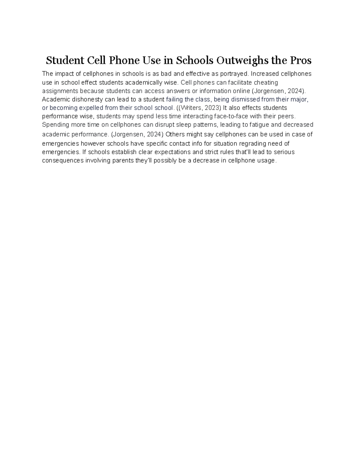 Student cell phone use in school - Student Cell Phone Use in Schools ...
