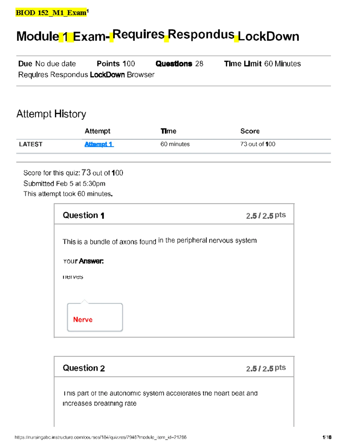 A P II Final Exam Module 2 Review Questions and Answers - Studocu