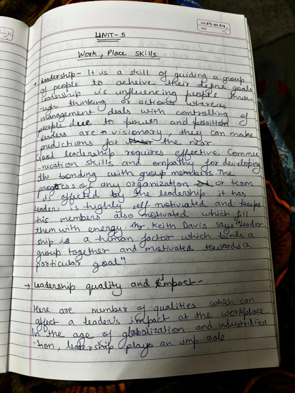 Unit 5 - Workplace Skills: Leadership and Communication Essentials ...