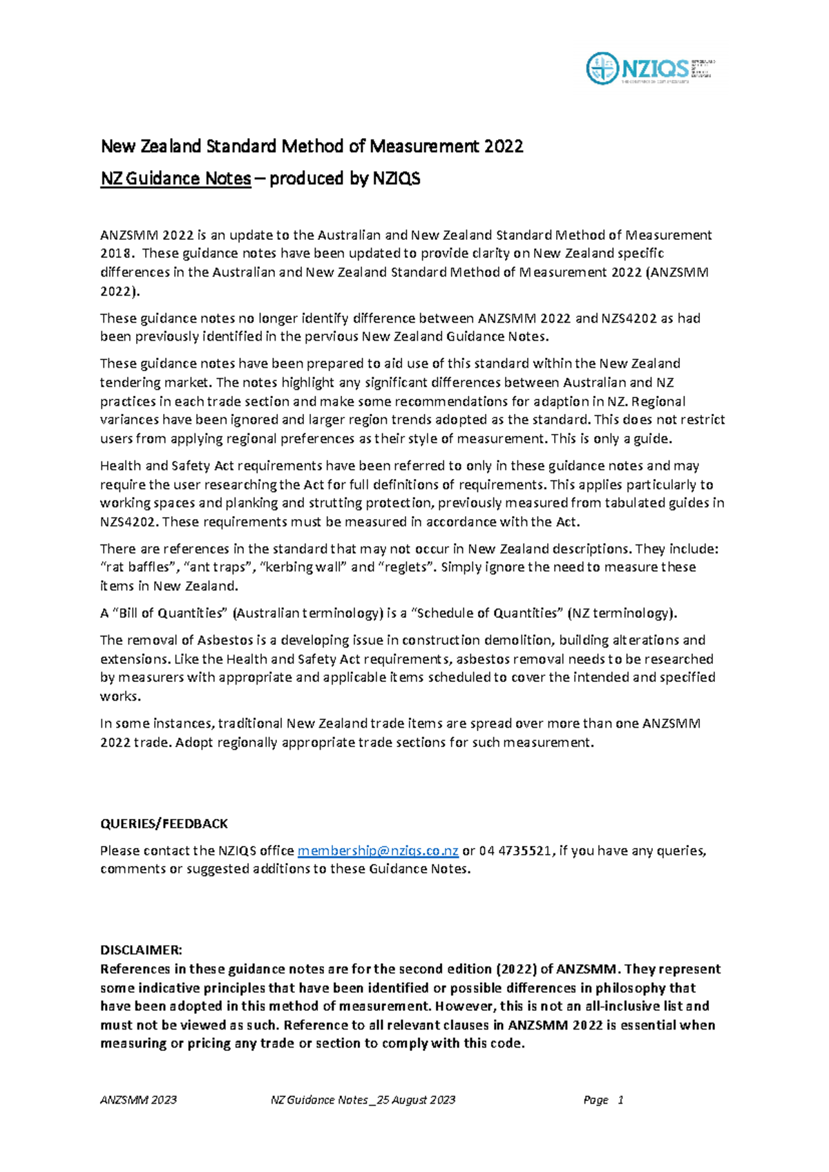 ANZSMM 2022 NZ Guidance Notes: Key Updates & Measurement Insights - Studocu