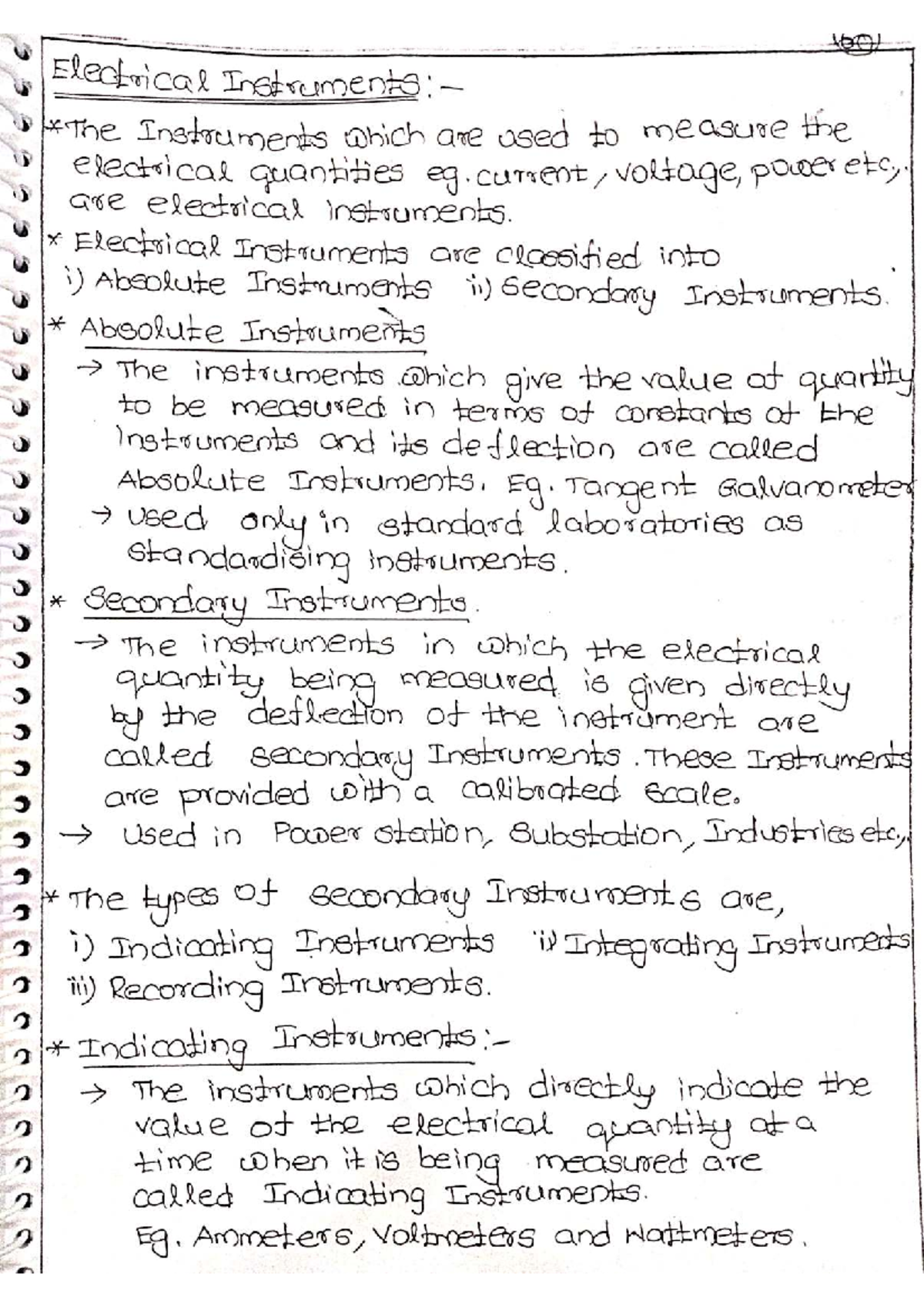 BEEE - Unit V: Overview of Electrical Instruments and Their Types - Studocu