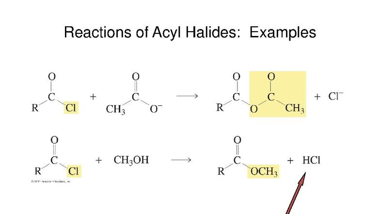 Appendix: Acyl Substitution Reactions (Part 1 - Acyl Halides) - Studocu
