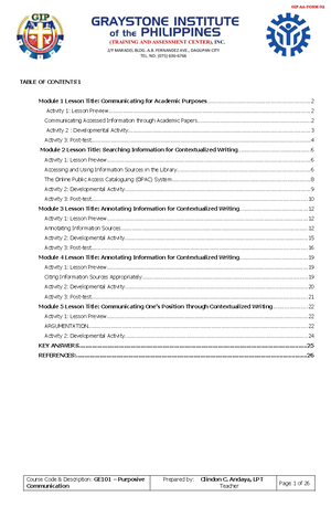 Module 12- UCSP - Before going over this module, the learner must ...