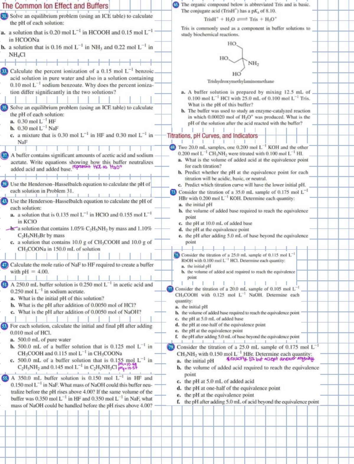 Ch 16 Textbook Questions & Solutions: Acetic Acid & Buffer Systems ...
