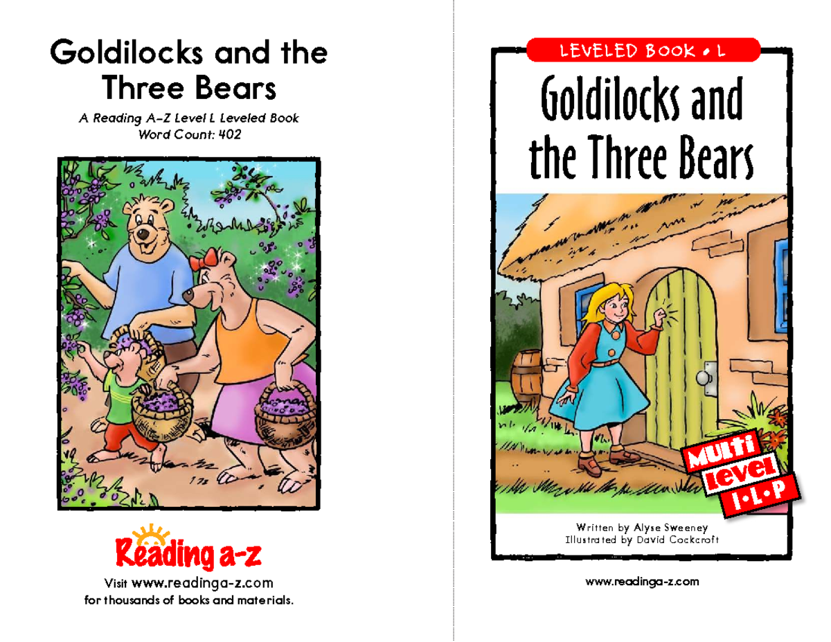 Goldilocks and the Three Bears - Level L Leveled Book Summary - Studocu