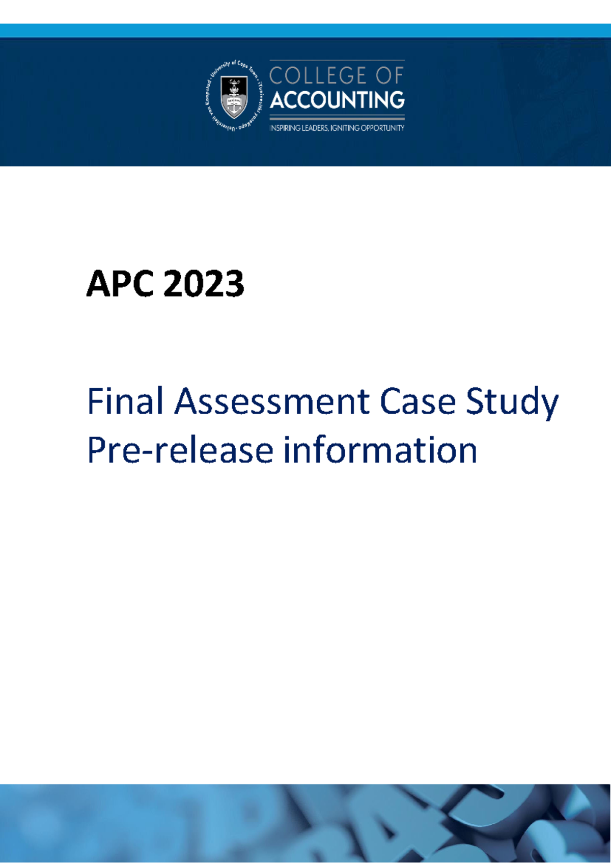 APC 2023 Final Case Study: Pre-Release Details and Company Overview - Studocu