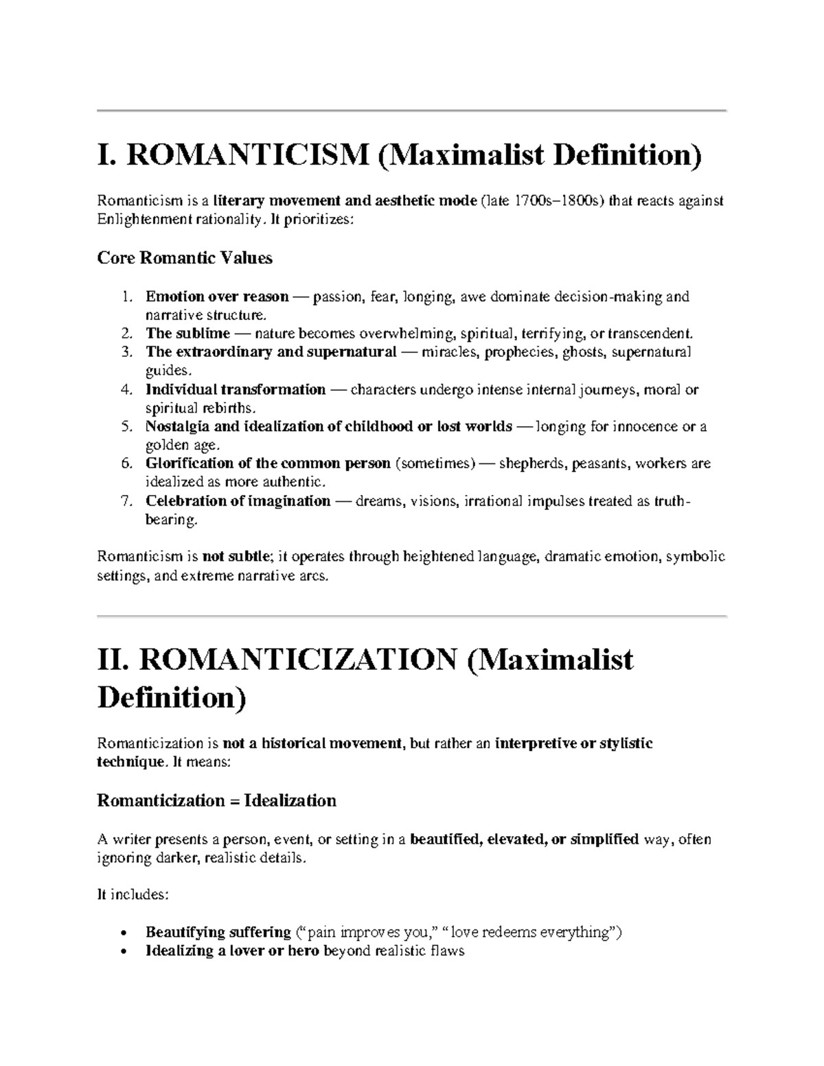 Romanticism and Realism: Key Concepts and Comparative Analysis (ENG 101 ...