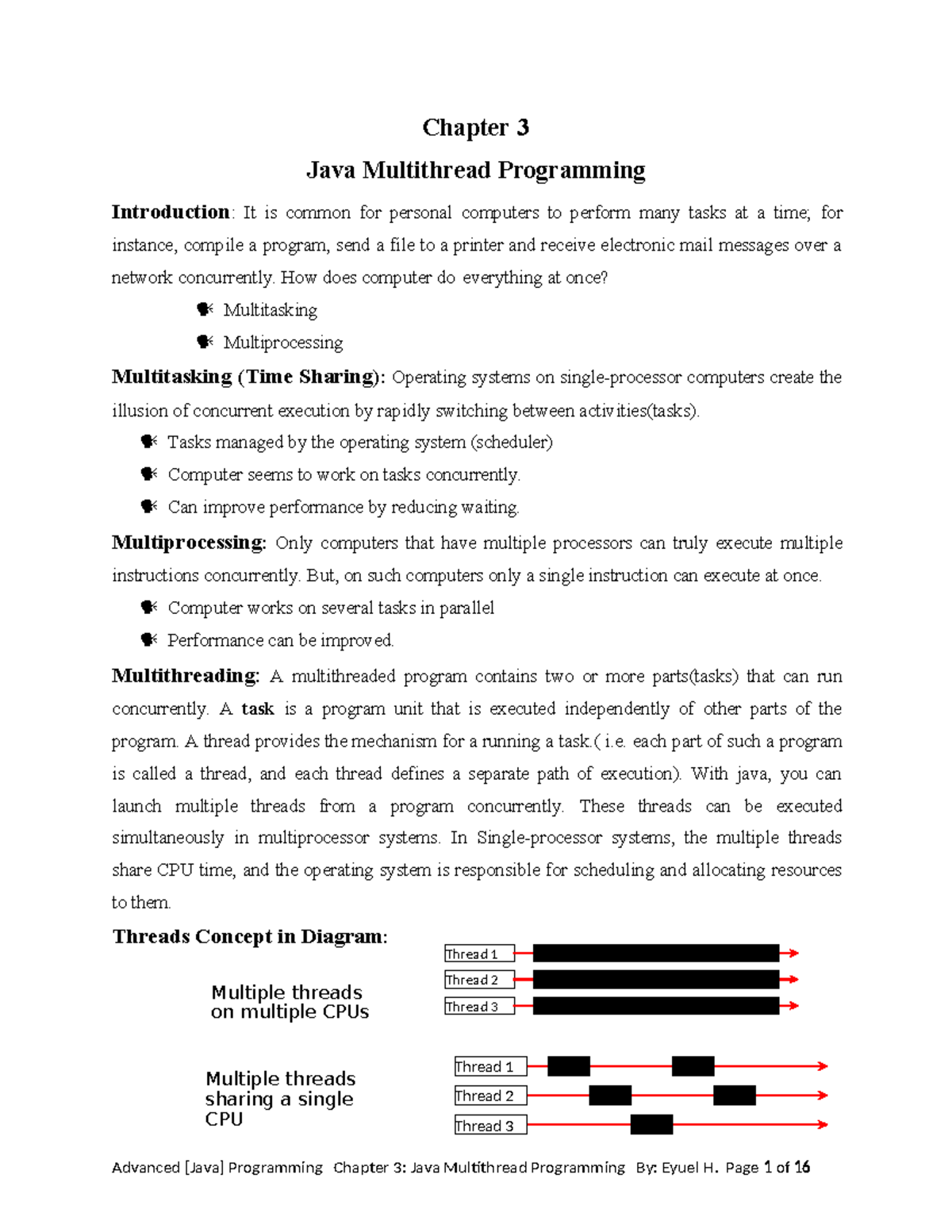 Java Multithreading - Chapter Overview on Concurrency Mechanics - Studocu