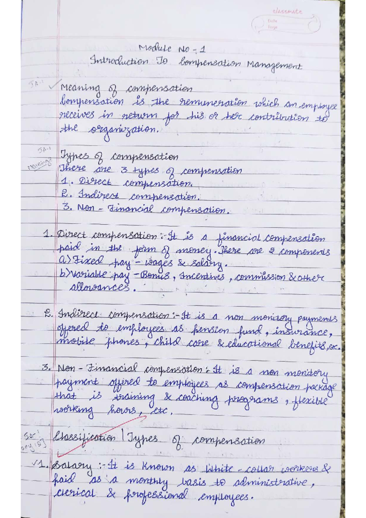 CPM Notes - BBA 2023: Introduction to Compensation Management - Studocu