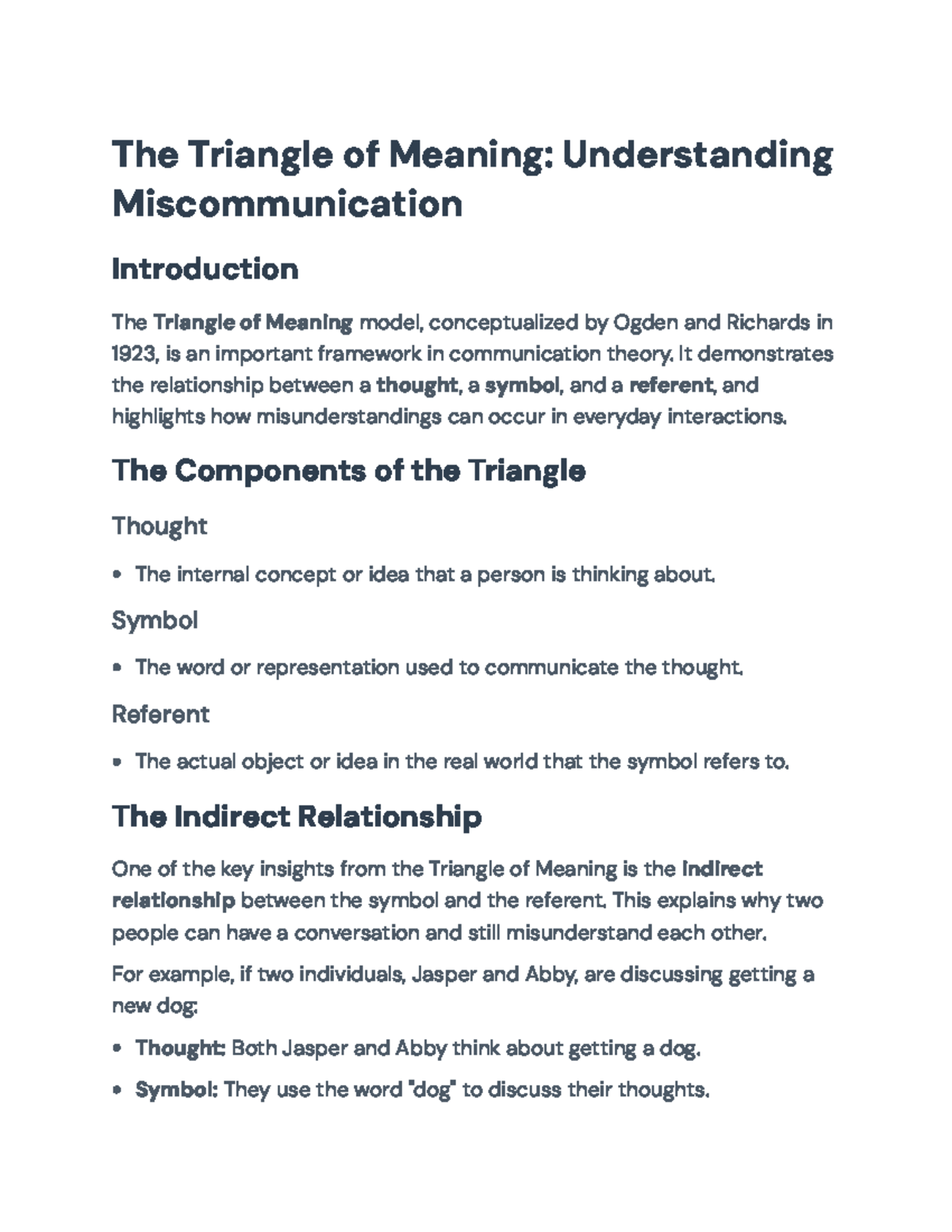 Triangle of Meaning & Miscommunication: Understanding Key Concepts ...