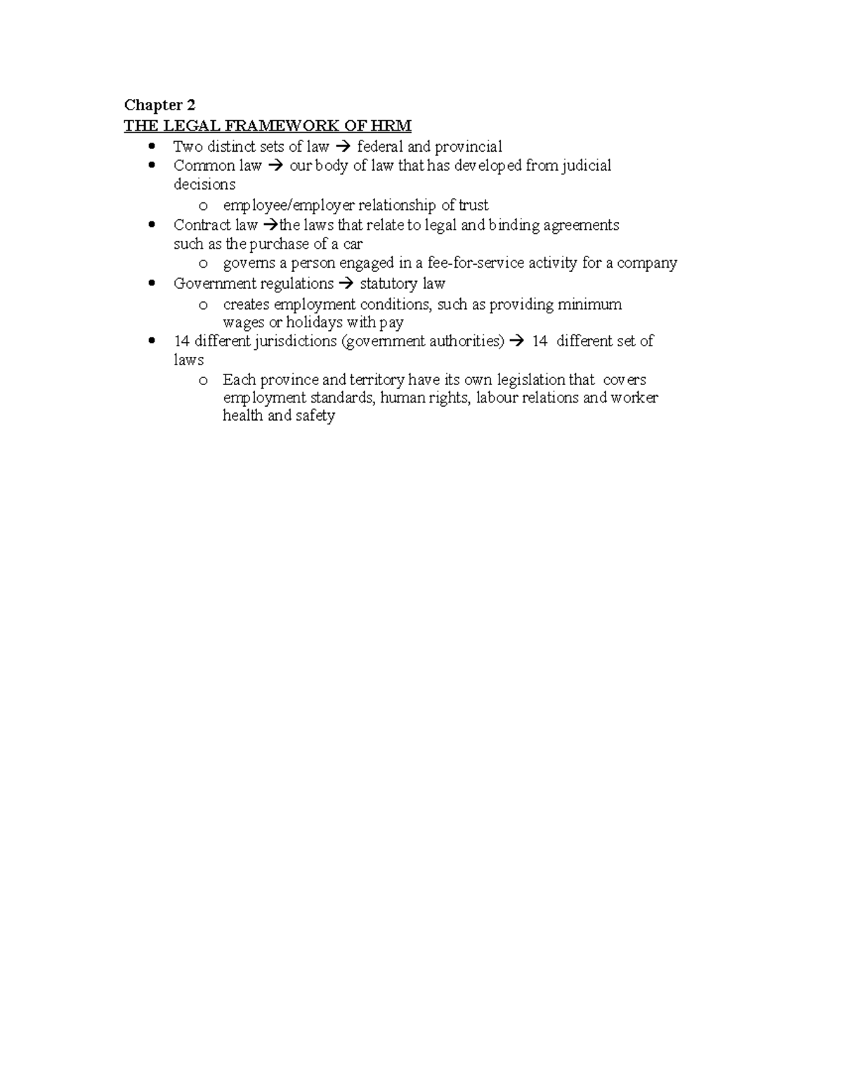 Chapter 2: Legal Framework of Human Resource Management (HRM) - Studocu