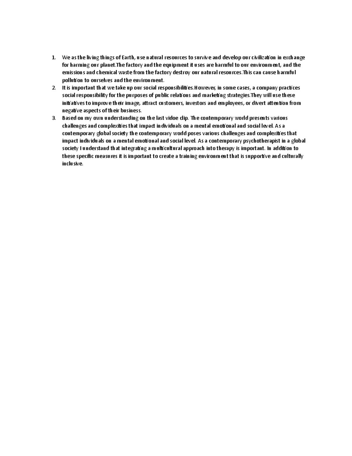 02 Activity 1 - Answer Sheet: Environmental Impact & Social ...