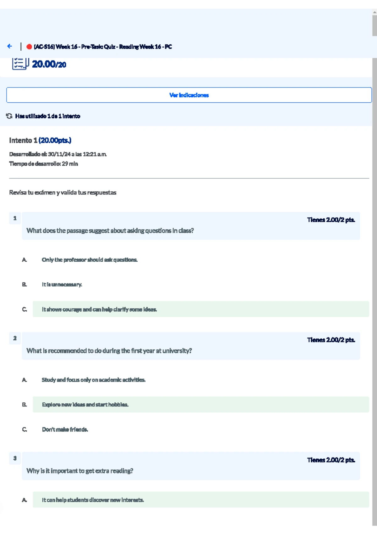 Week 02 - Pre-Task Quiz- Vocabulary Week 02 - Week 02 Week 02 Ver indicaciones Has utilizado 1 ...