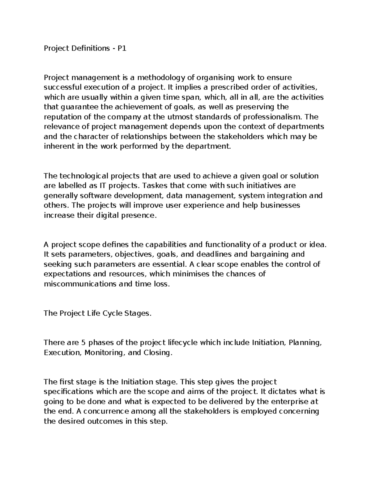 Project Management Methodologies: Agile, RAD, and Waterfall P1 - Studocu