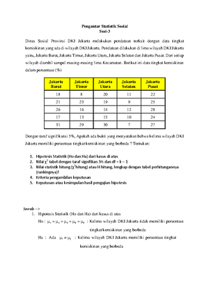 Tugas 2 Pengantar Statistik Sosial - TUGAS TUTORIAL KE- PROGRAM STUDI ...