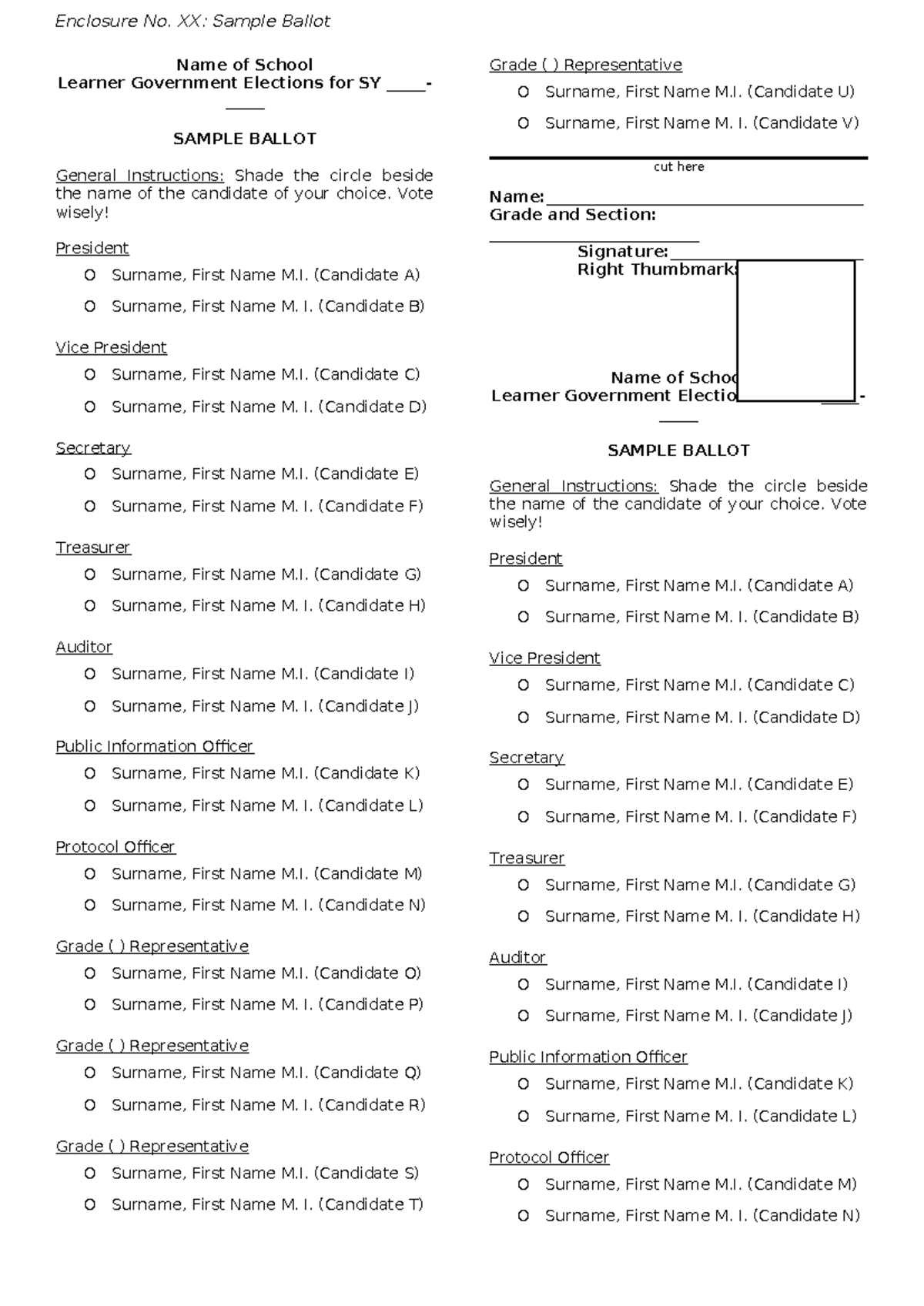 Enc - Summary Bachelor of Elementary Education - Enclosure No. XX ...