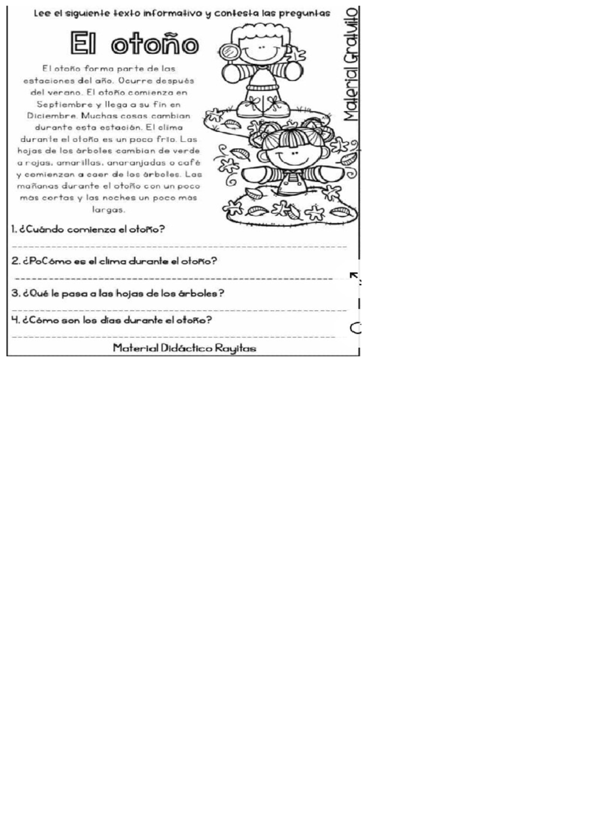 Lectura comprensiva miercoles 11-12-2024 - El otoño EI otoño forma ...