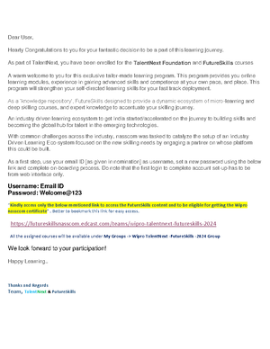 Wipro Talent Next Future Skills 2024 - User Guide - Step Wise Process ...