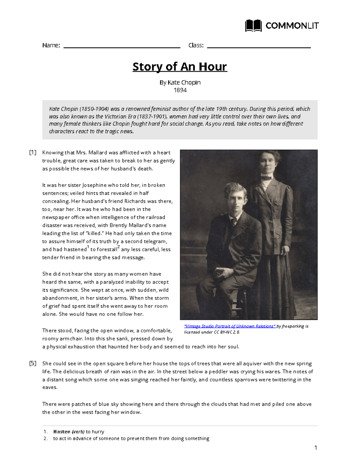 Analysis of 'Story of an Hour' by Kate Chopin: Summary & Themes ...