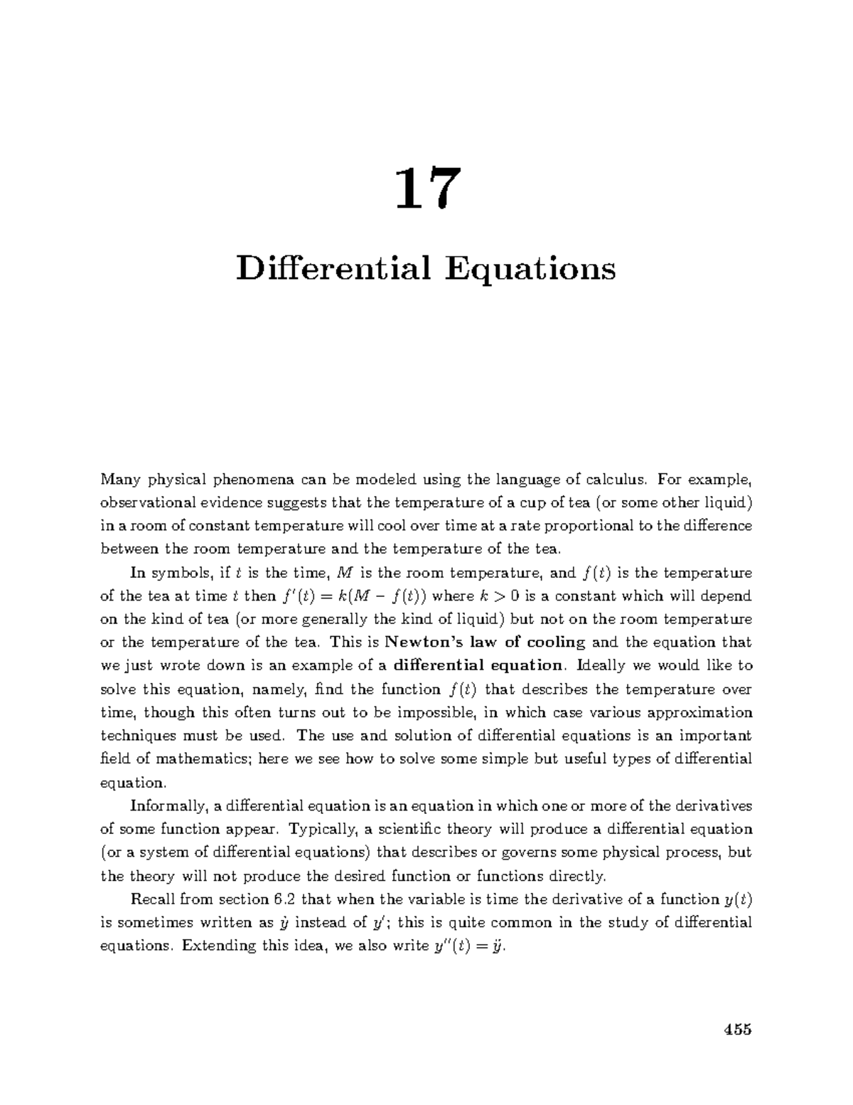 Multivariable Calculus: Chapter 17 Differential Equations - Studocu