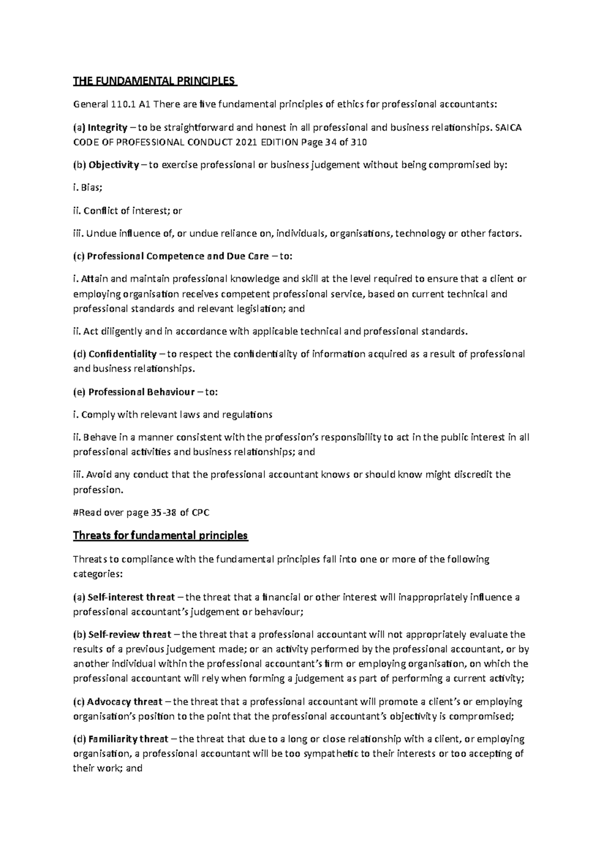 Fundamental Ethical Principles for Accountants: General 110 A1 Insights ...