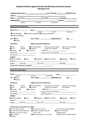 VAW Desk Form 1 - VAWC functionality Assessment Form 1 - DILG-NBOO VAW Desk Form 1 MONITORING ...