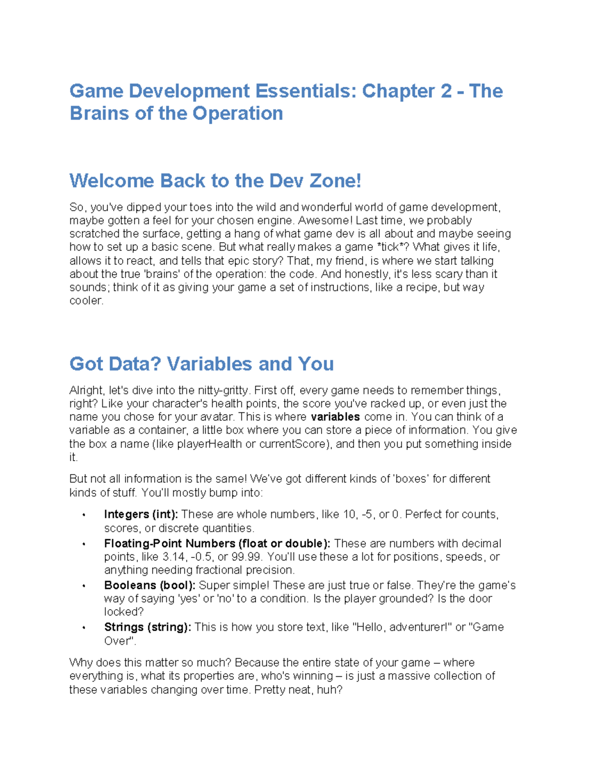 Game Development Essentials: Chapter 2 - The Code Behind the Game - Studocu