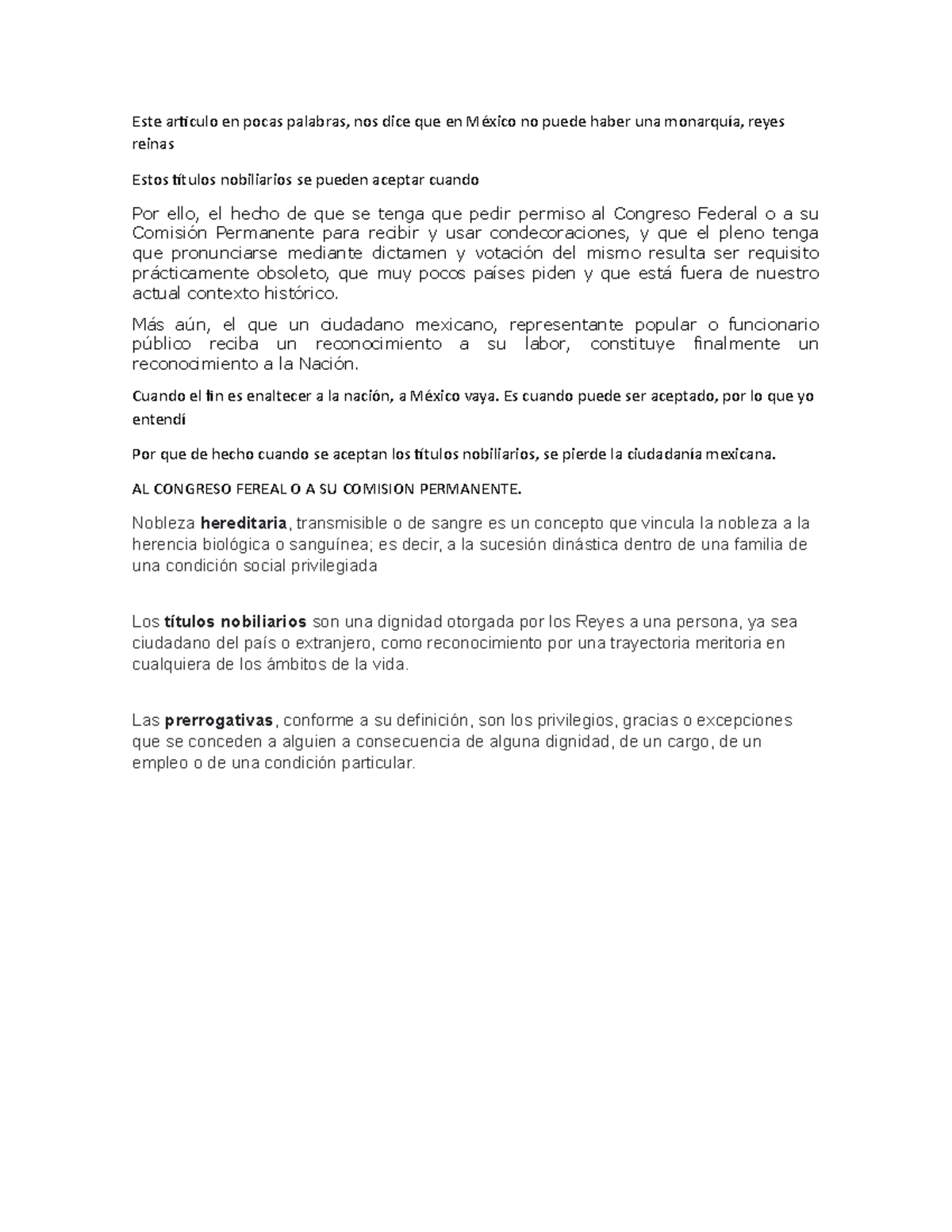Art. 12 - Análisis del Artículo 12 de la Constitución Mexicana - Studocu