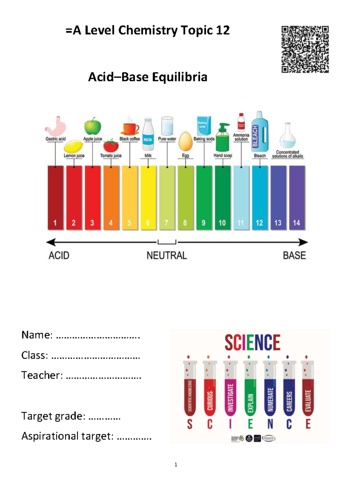 CE3B5268 - Lesson on Equilibria: Acids, Bases, and pH Calculations ...