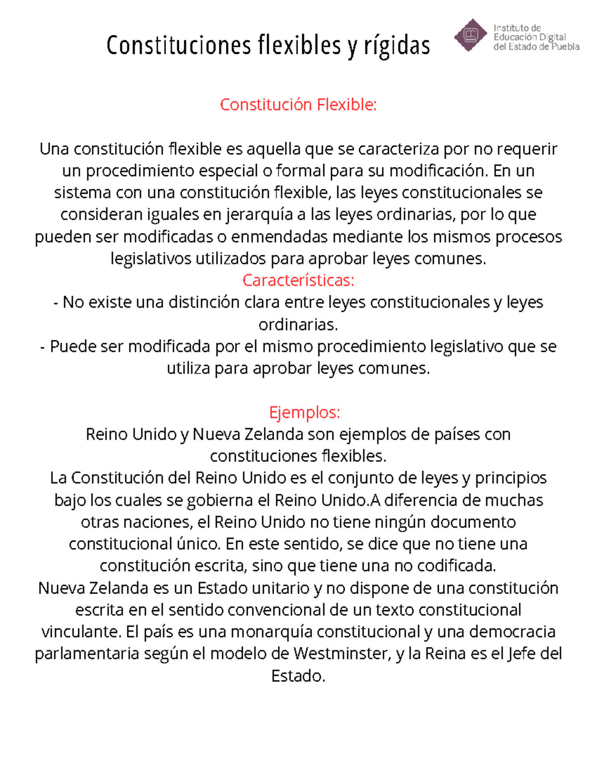 Constituciones Flexibles y Rígidas - Concepto de Constitución - Studocu