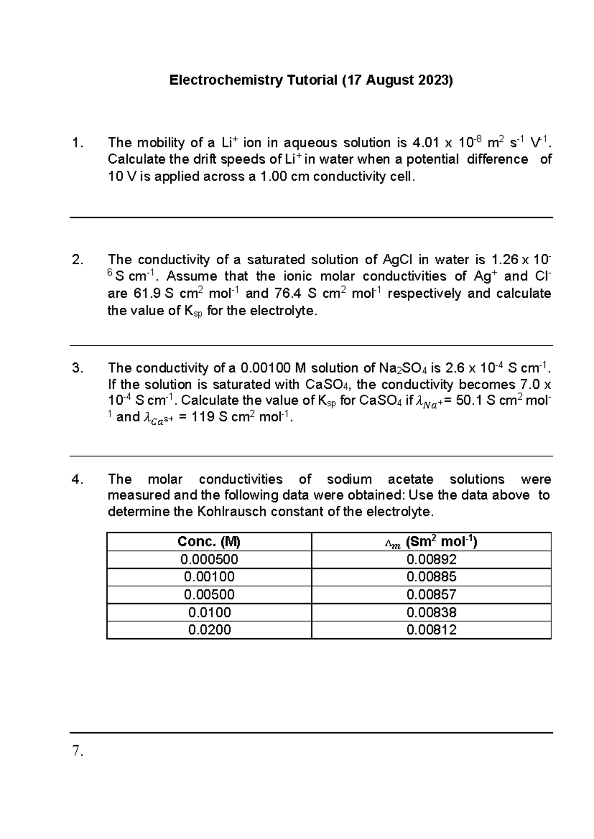 Electrochemistry Tutorial: Ion Mobility & Conductivity Calculations ...