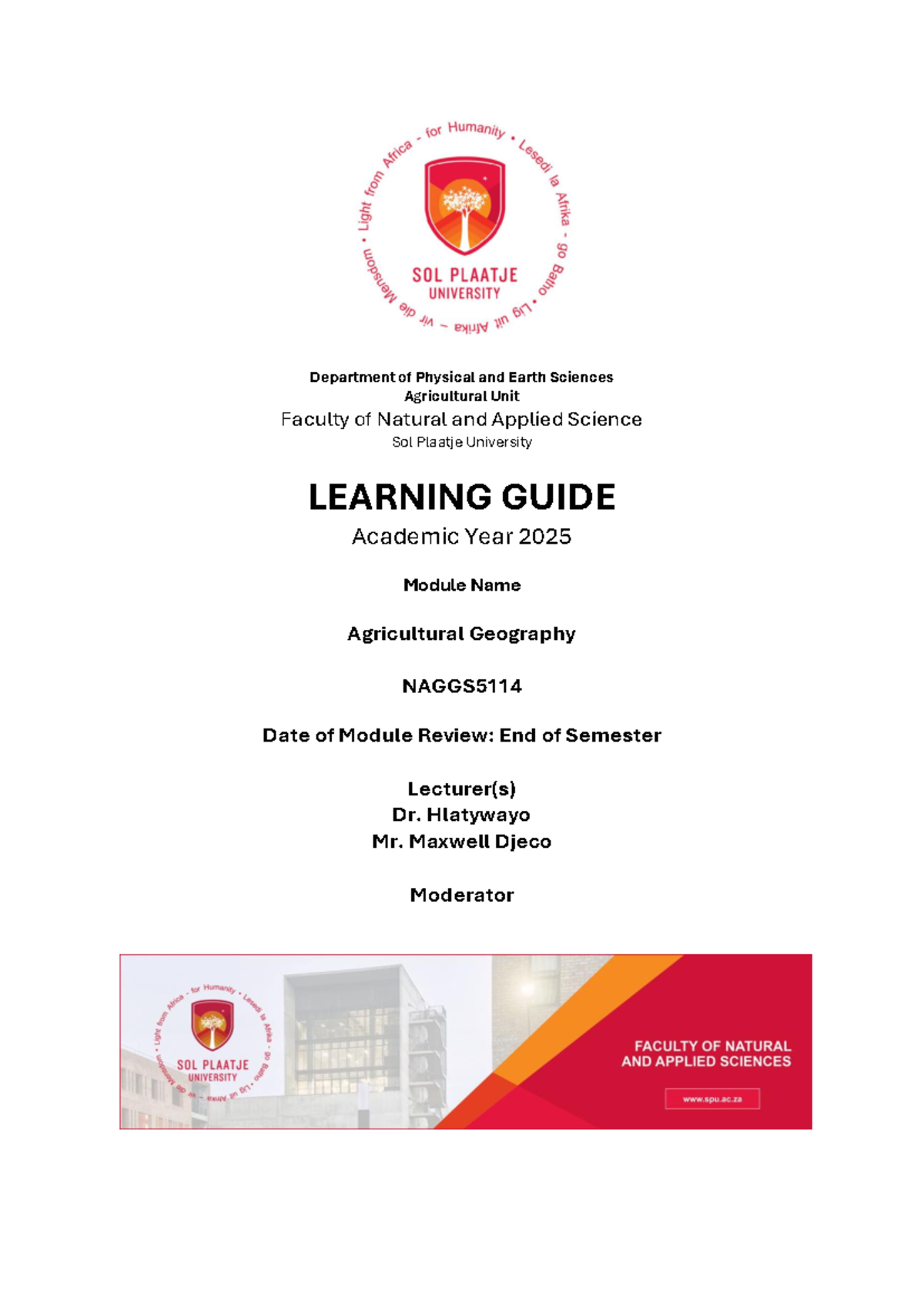 NAGGS5114 Agricultural Geography Module Guide for 2025 Academic Year ...