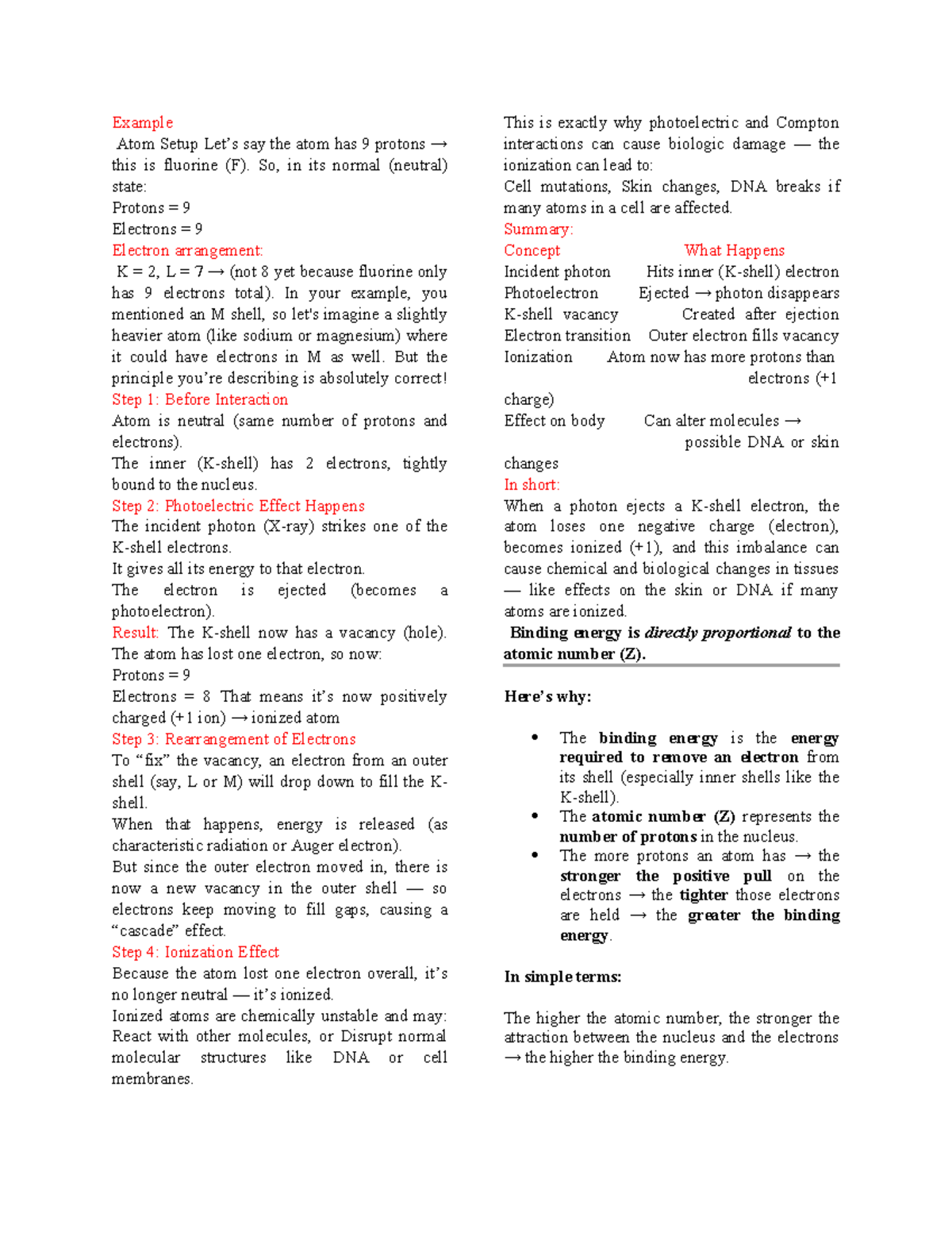 Notes on Photoelectric and Compton Effects in RADO1 - Studocu