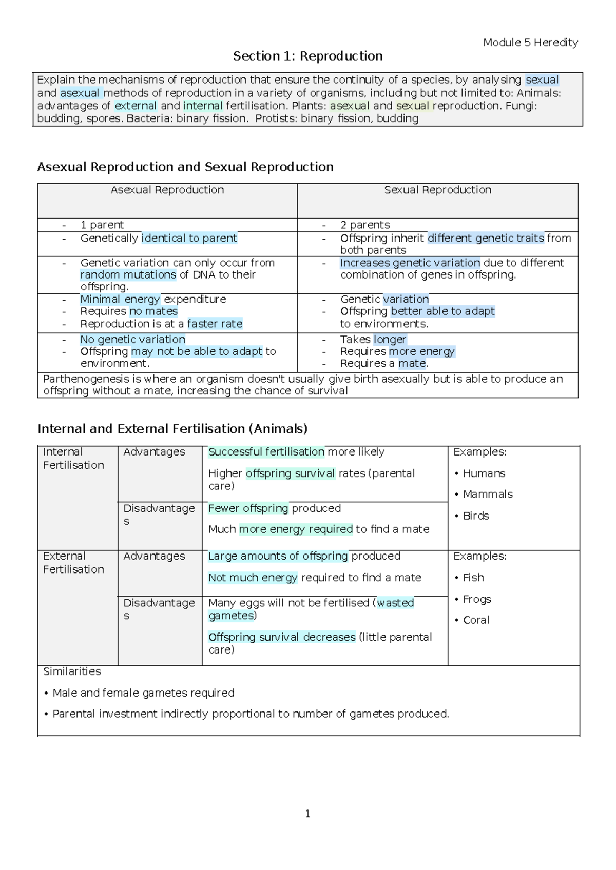 HSC Biology Module 5 - Comprehensive Reproductive Mechanisms Notes ...