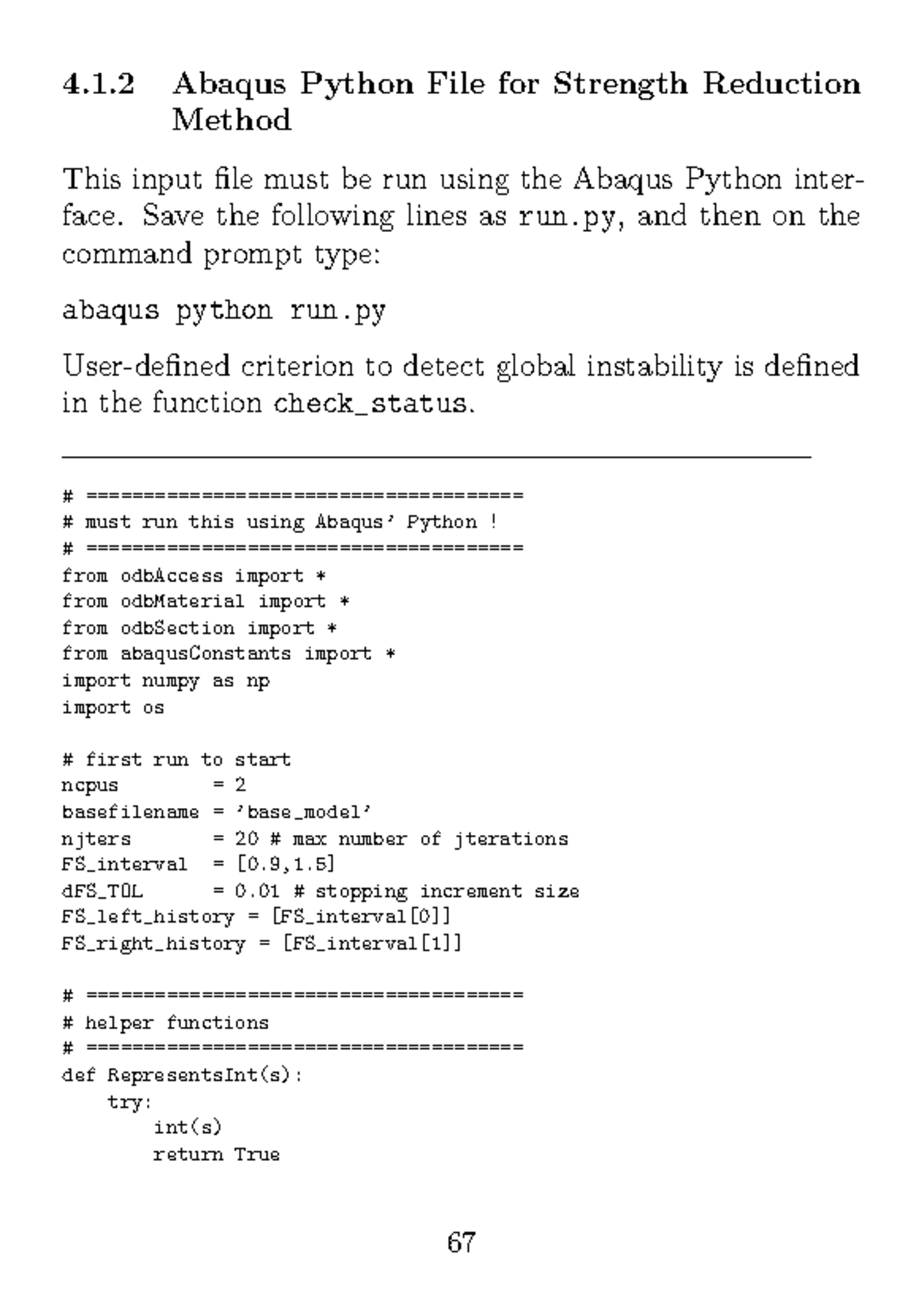 Abaqus Python Script for Strength Reduction Method (4.1.2) - Studocu