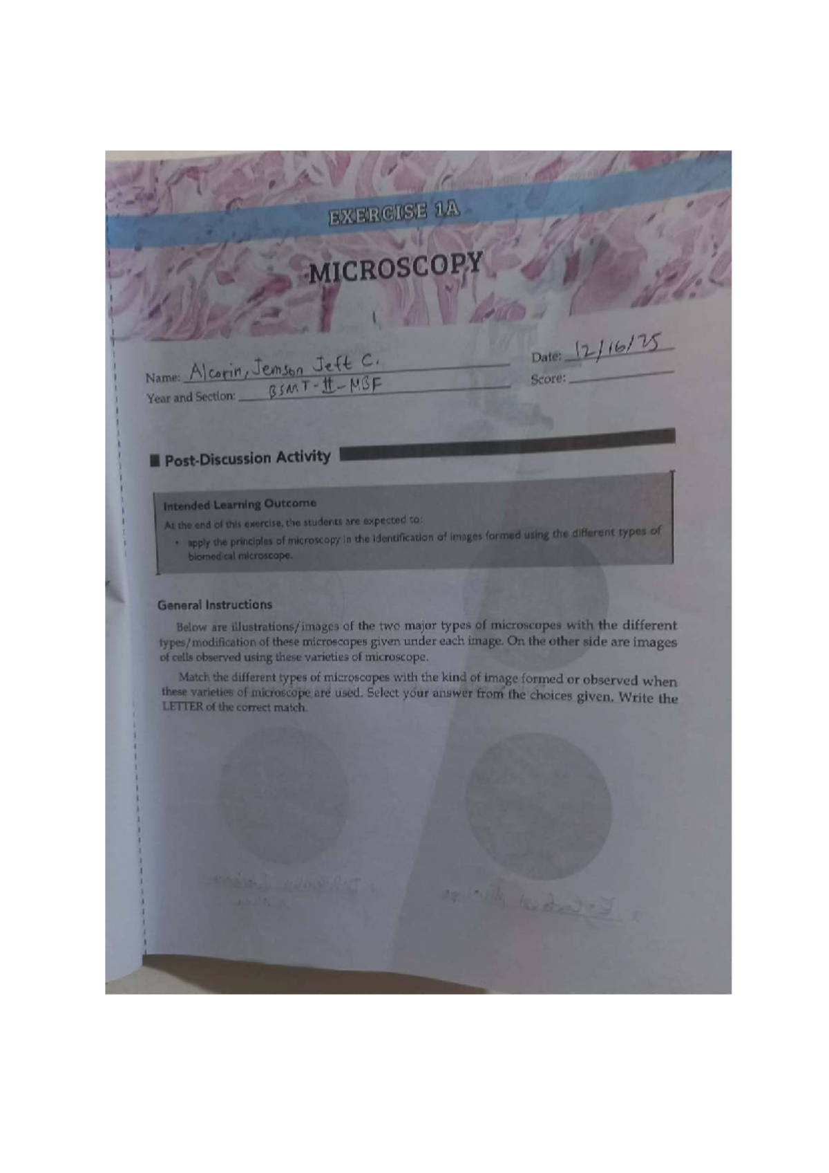HISTOLOGY LAB MANUAL: EXERCISE 1A & 1B - MICROSCOPY - Studocu