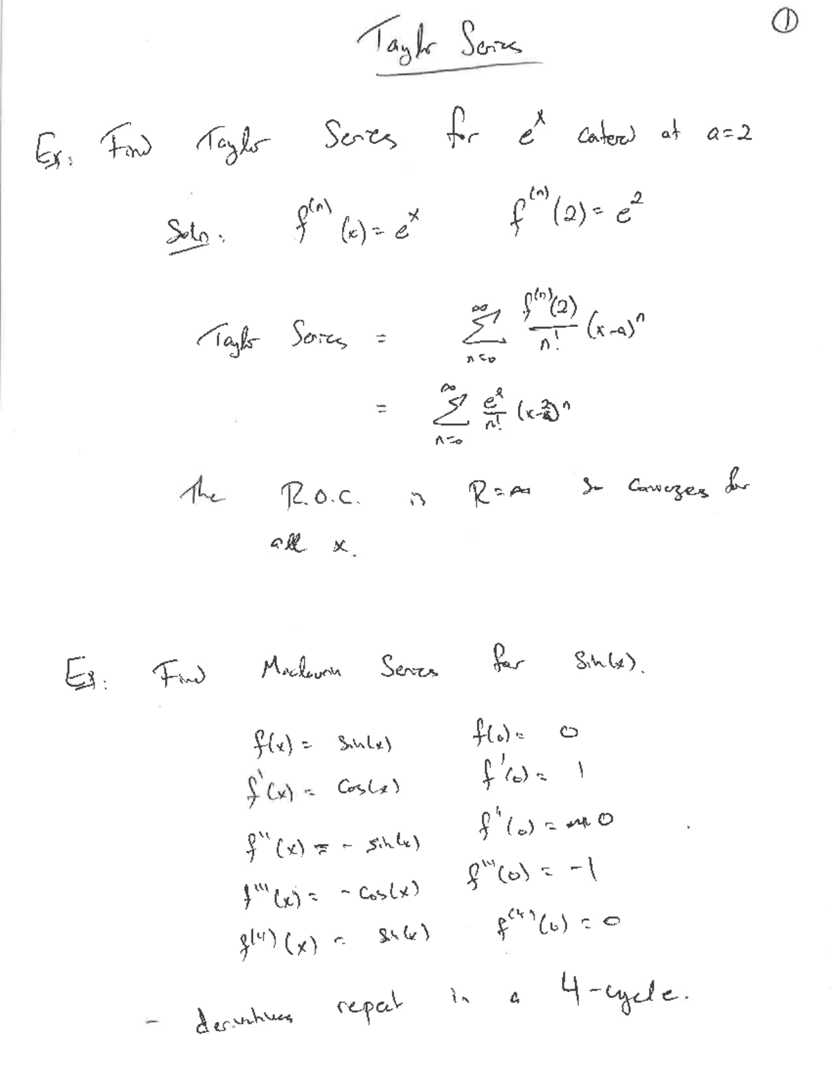 Lec 9 - Taylor Series and Maclaurin Series Examples - Studocu