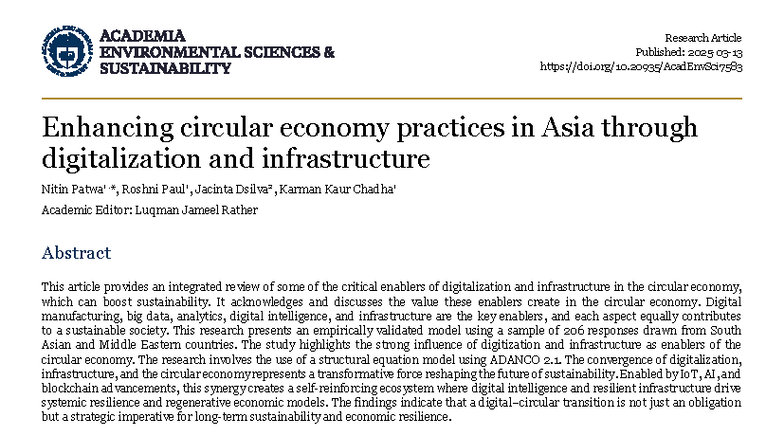 Circular Economy Practices in Asia: The Role of Digitalization ...