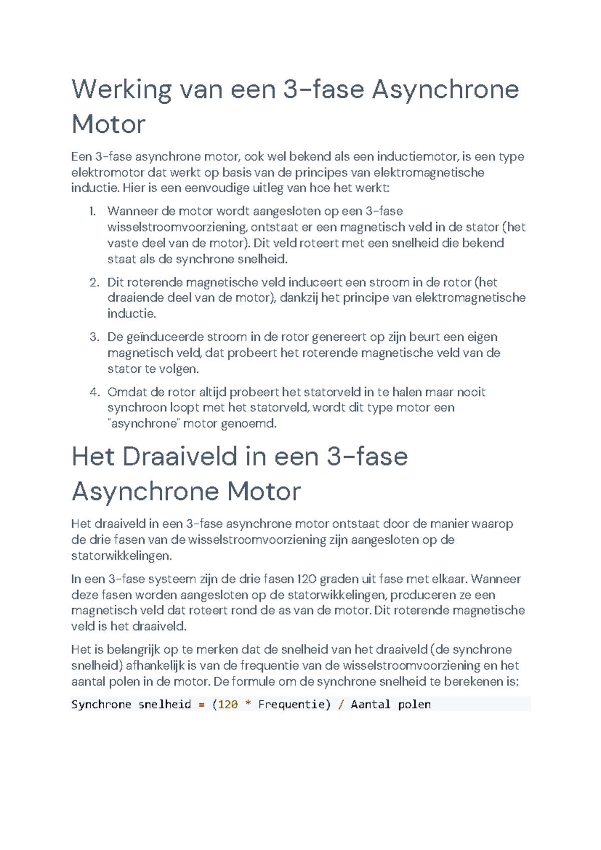 Werking van een 3-fase Asynchrone Motor: Basisprincipes en Draaiveld ...