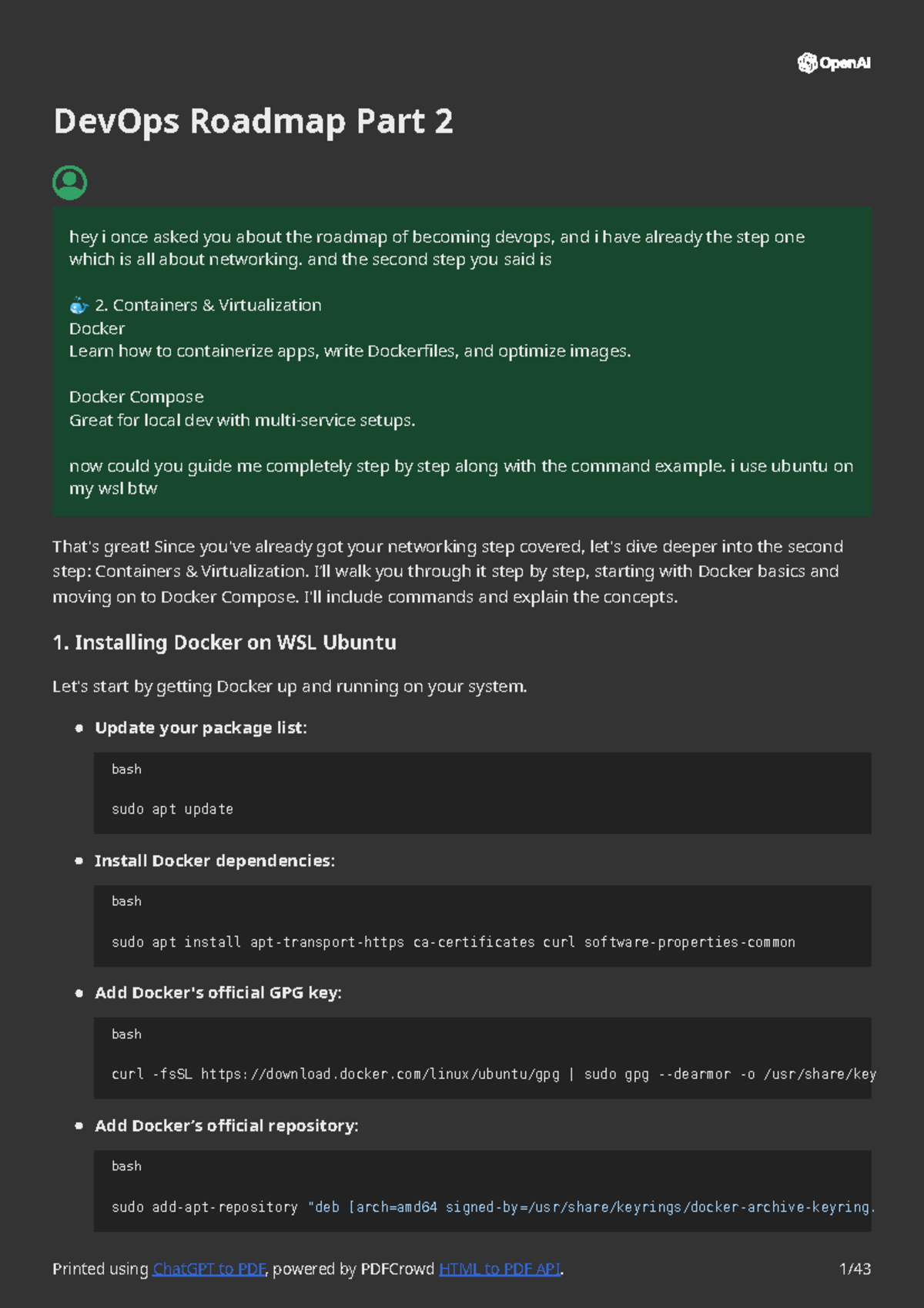 DevOps Roadmap Part 2: Mastering Docker & Containerization Techniques - Studocu