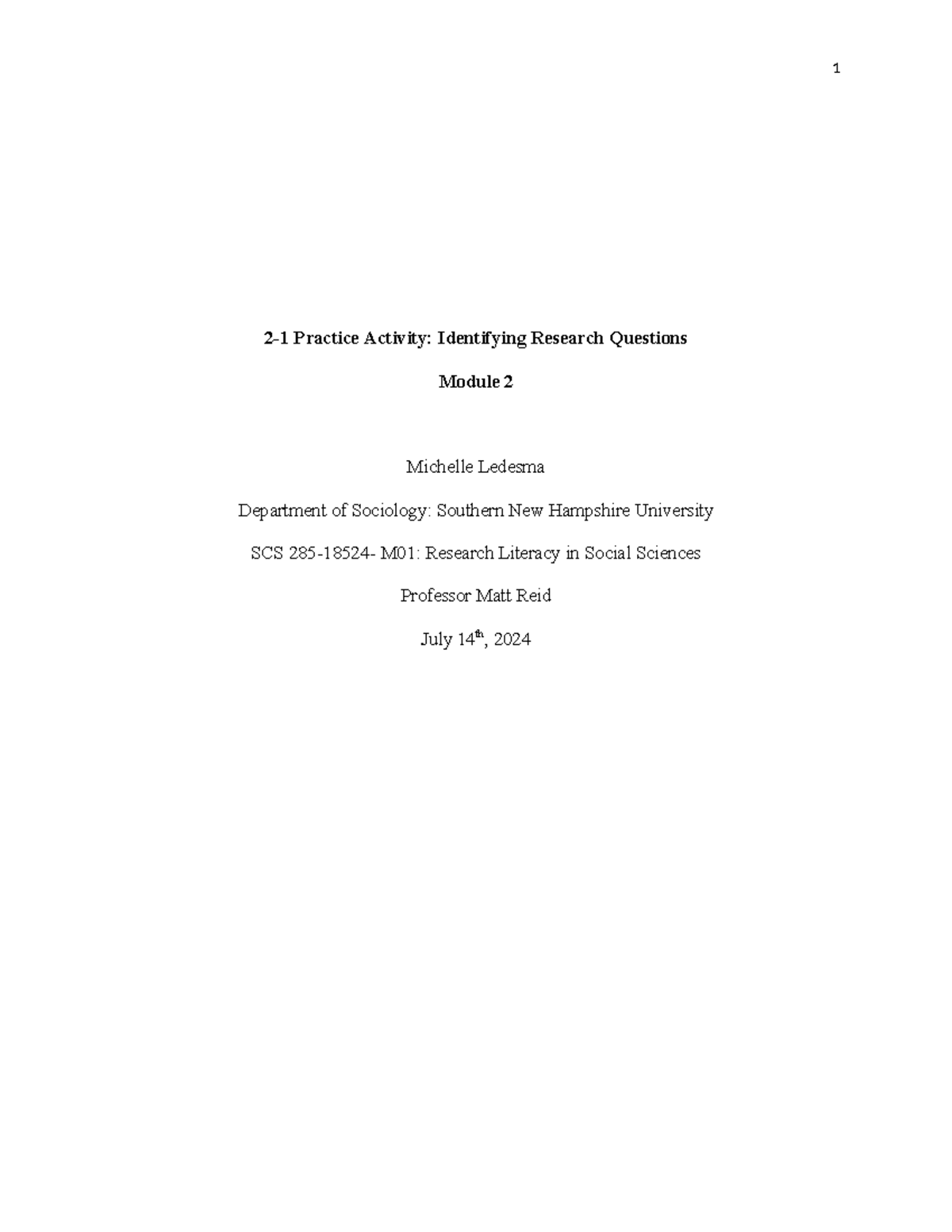SCS 285 - 2-1 Practice Activity: Identifying Key Research Questions ...