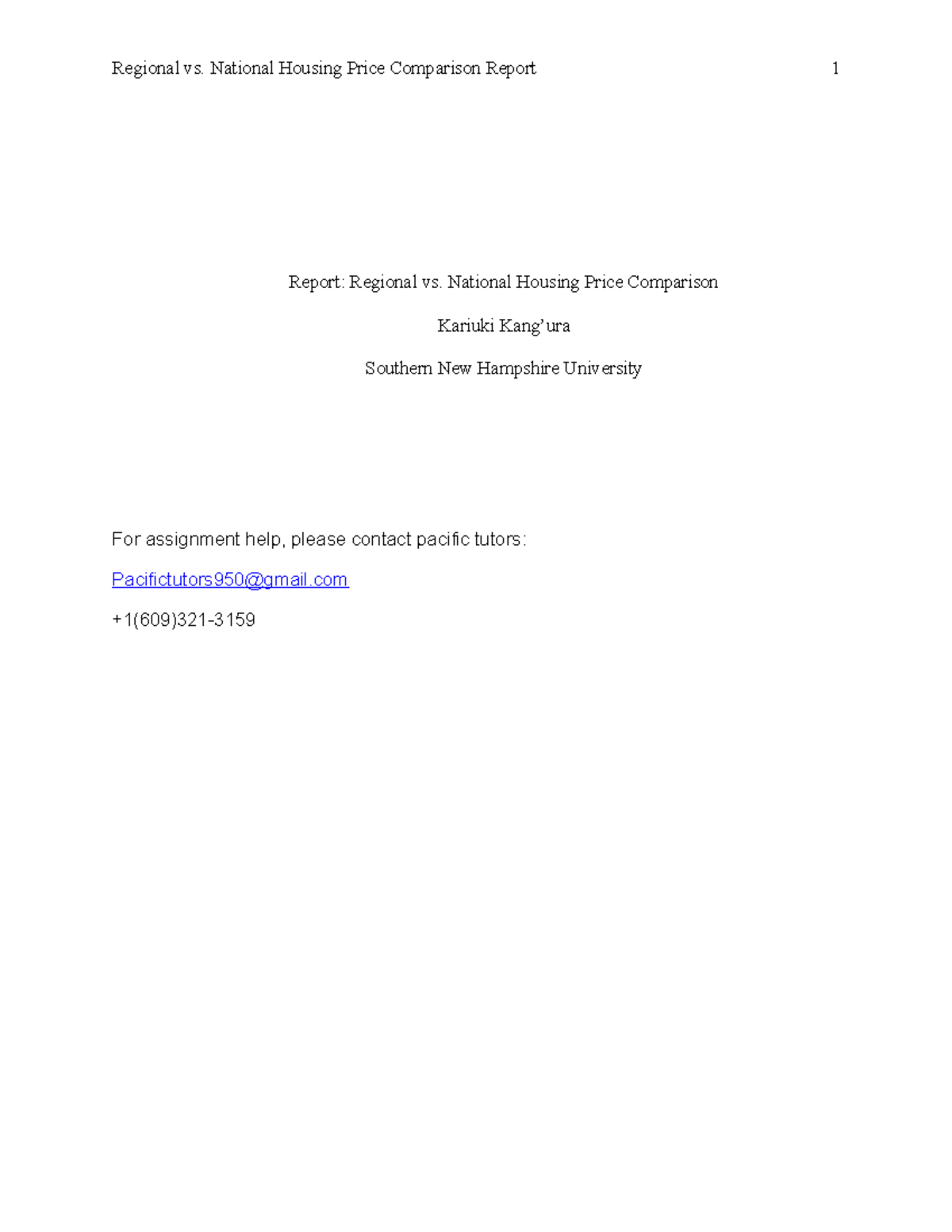 MAT 240 Project Two Template d Bp D7Jn - Report: Regional vs. National ...