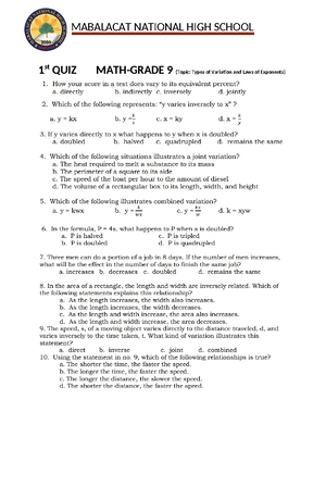 MMW - Module 1 - Lecture notes mathematics in the modern world - 2 nd ...