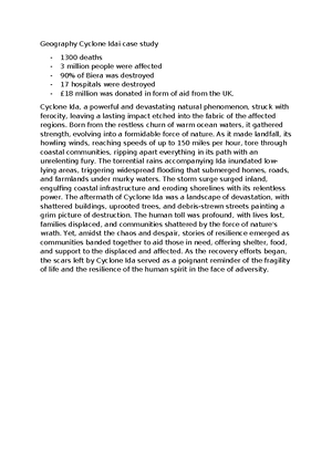 Case study and ex revision booklet P1 Physical - AQA GCSE GEOGRAPHY ...